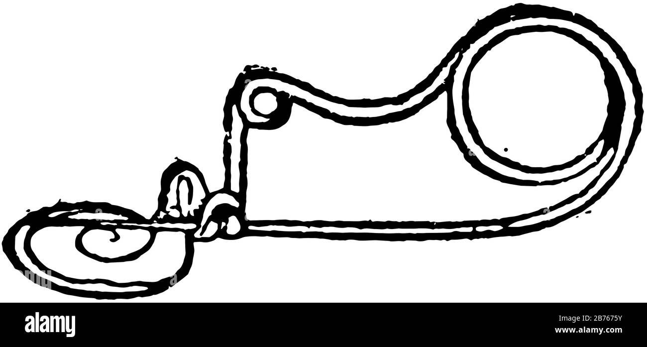 Brooch with disk for catch-plate and convoluted bow, vintage line ...