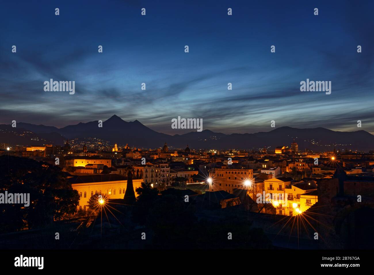 Evening view of Palermo, Sicily Stock Photo - Alamy