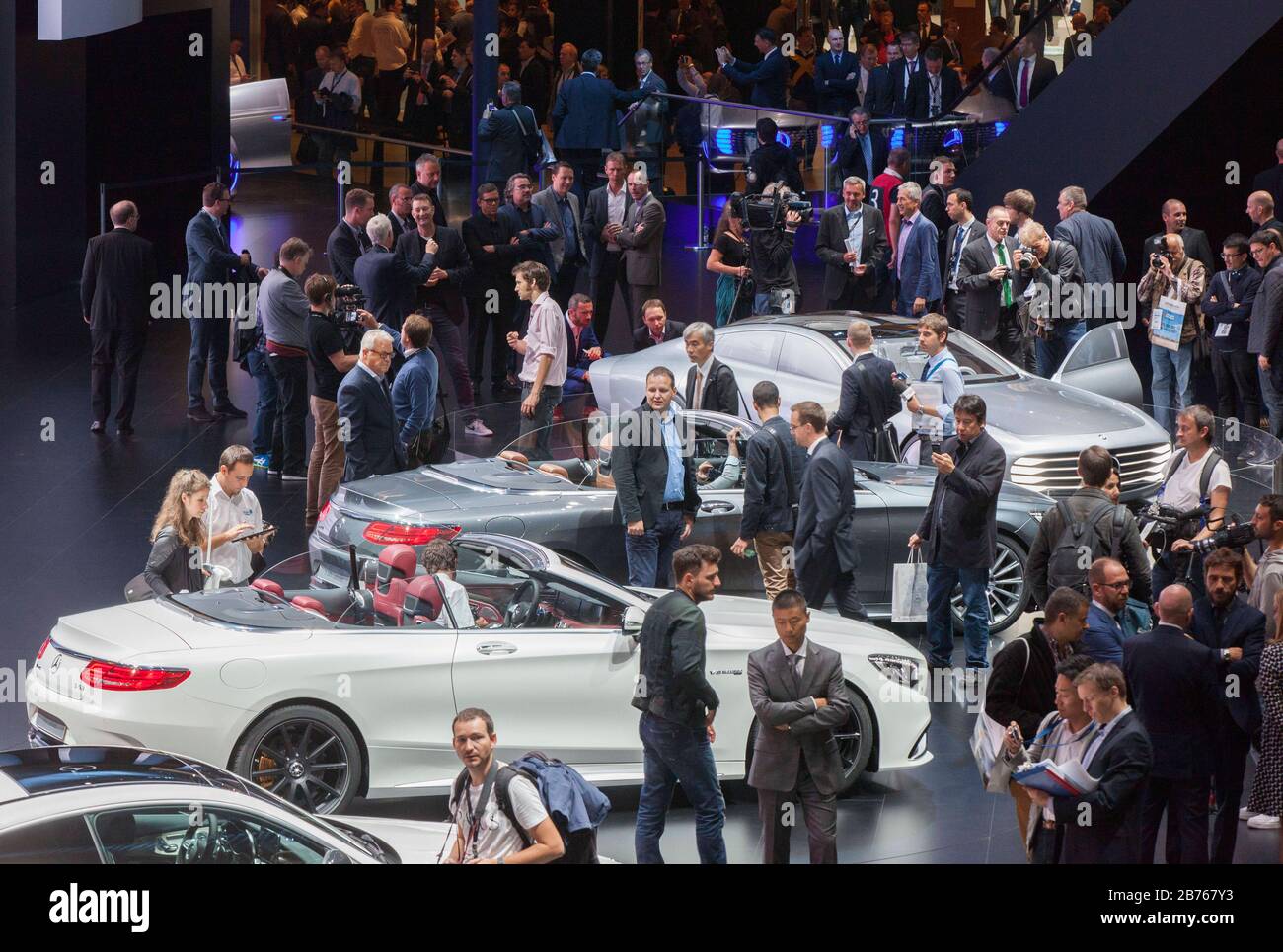 Visitors of the 66th IAA Cars Frankfurt/Main will have a look at the ...