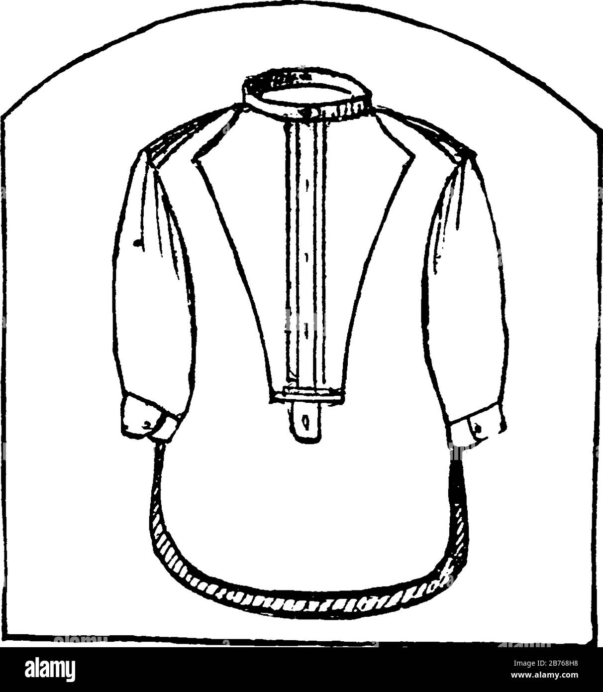 Shirt are a loose garment of linen, vintage line drawing or engraving ...