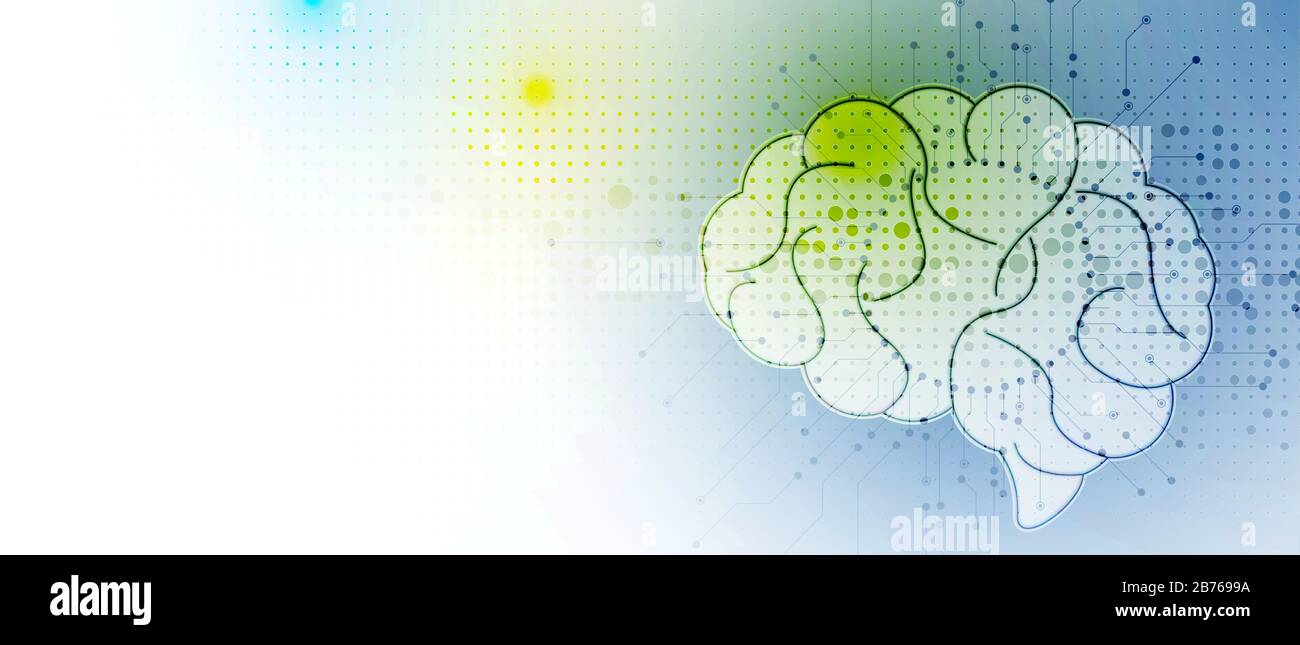 Abstract human brain. Artificial intelligence new technology. Science futuristic background ...