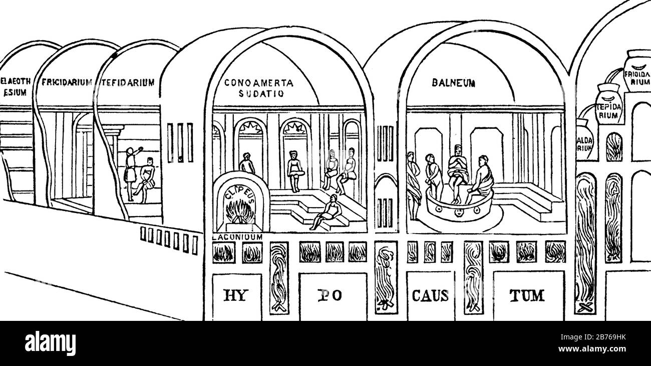 Roman bath painting Stock Vector Images - Alamy