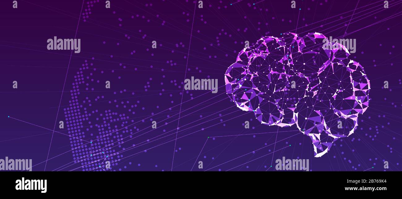 Conceptual technology illustration of artificial intelligence. Abstract ...