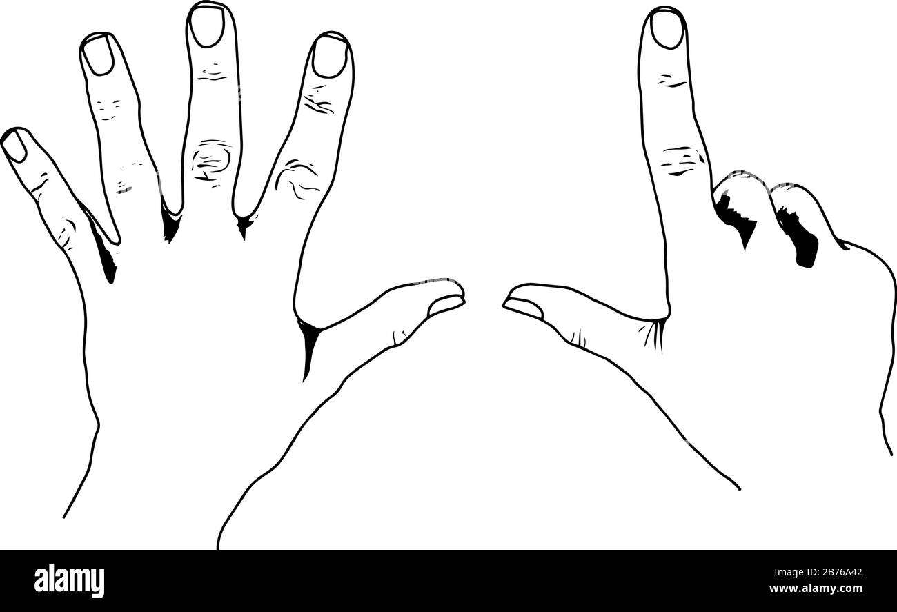 European Style Counting Hands depicting 7 in European Style, vintage ...