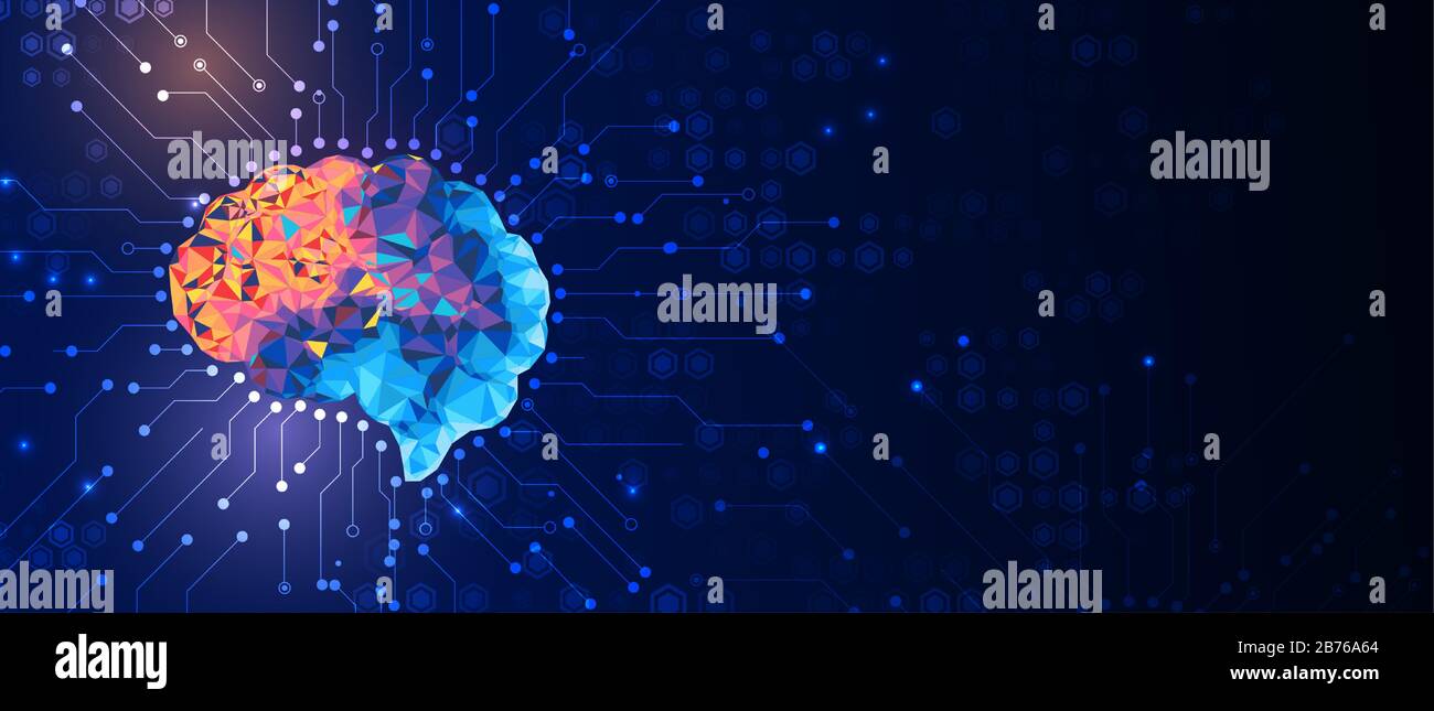 Conceptual technology illustration of artificial intelligence. Abstract ...