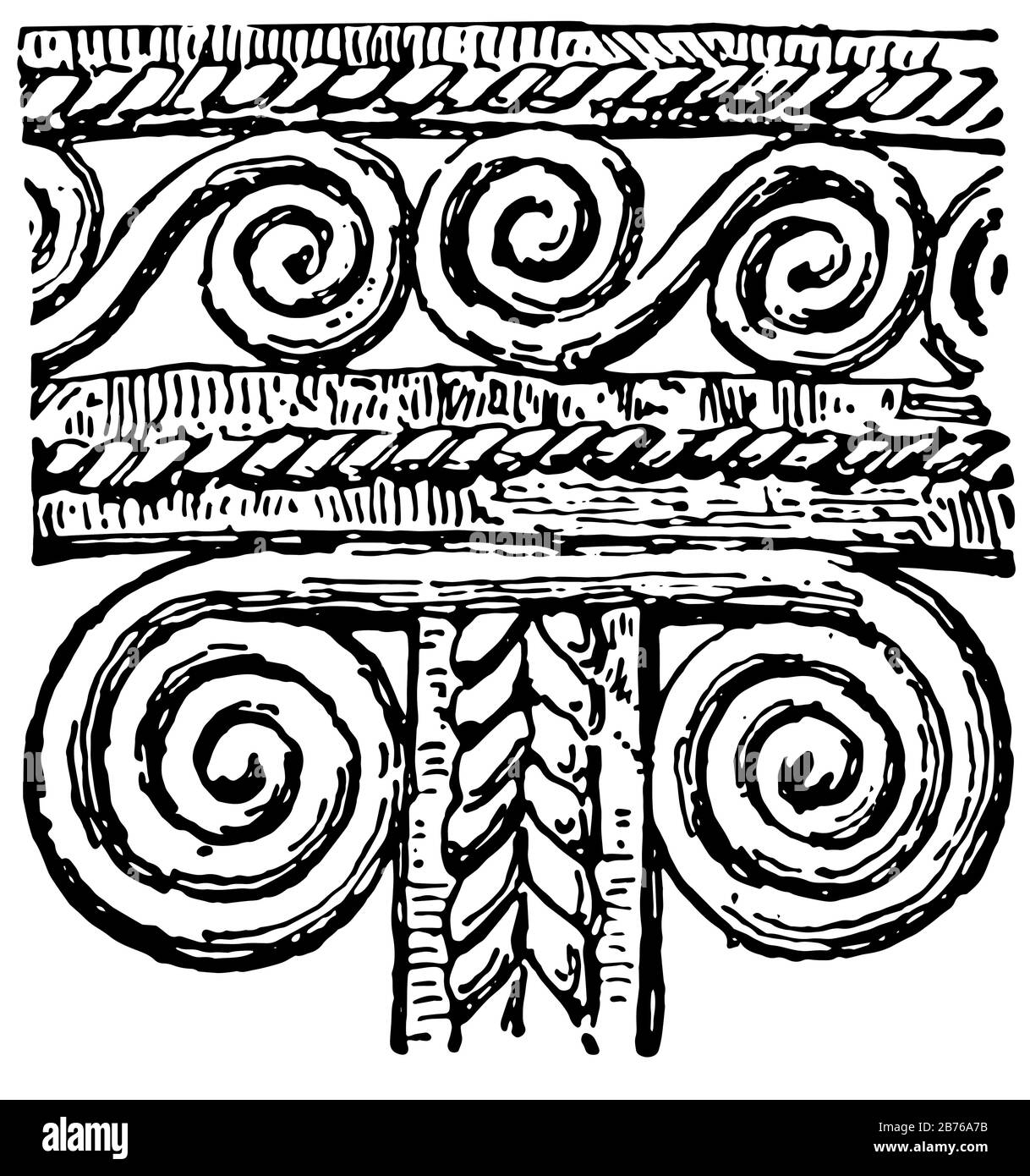 Mycenaean Decoration is a band winding, vintage line drawing or ...