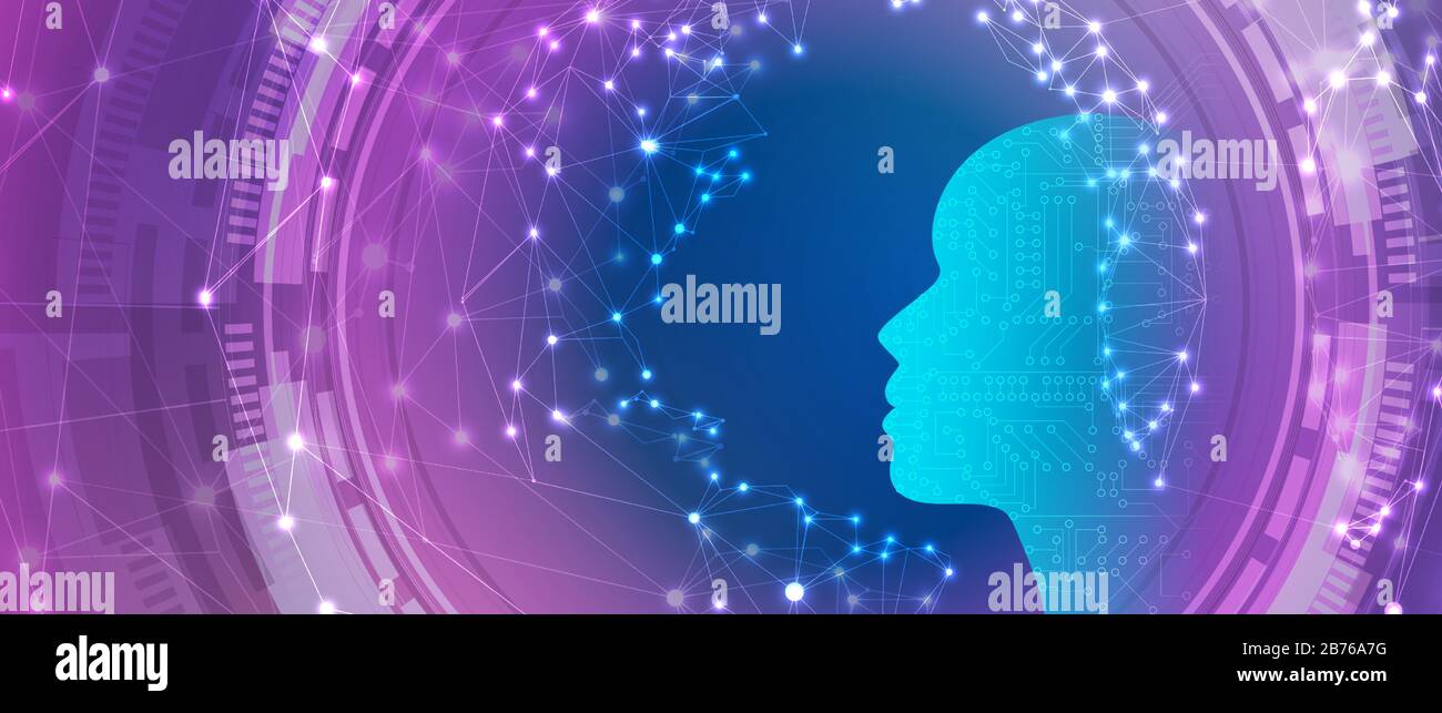 Conceptual technology illustration of artificial intelligence. Abstract ...