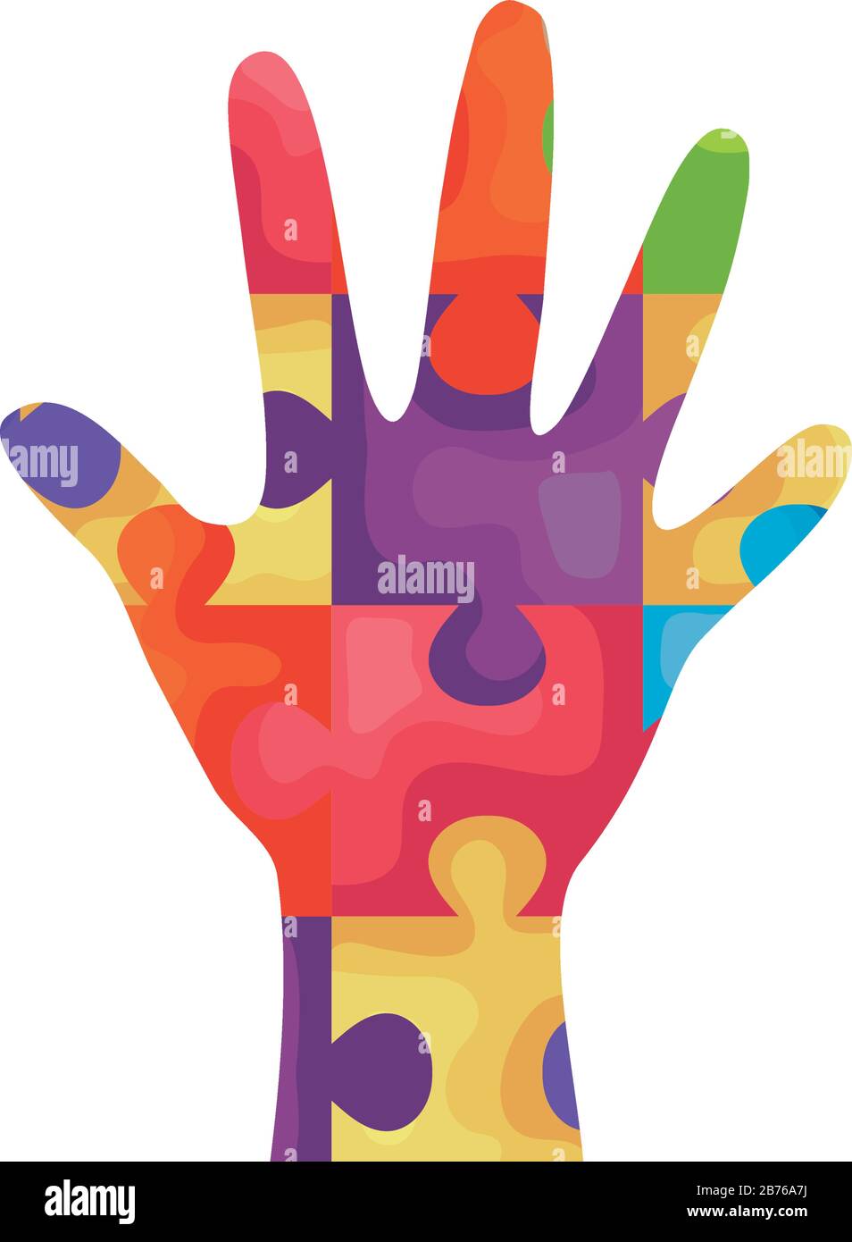 hand of puzzle pieces icons Stock Vector Image & Art - Alamy