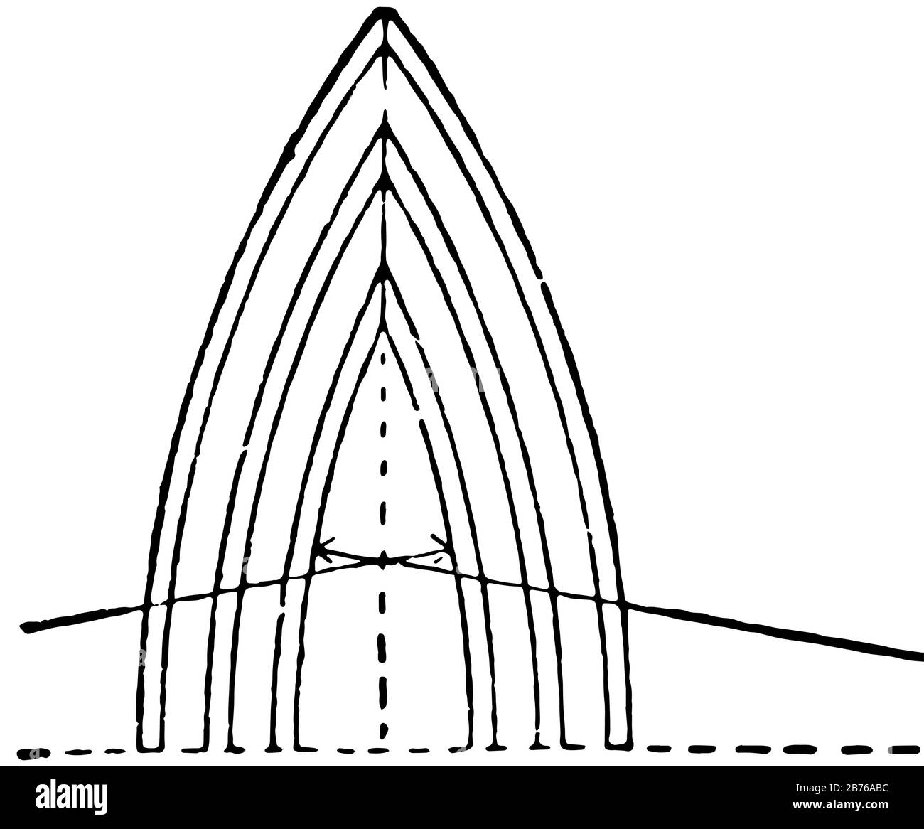 Lancet Arch, head, Gothic, apex, keystone, vintage line drawing or ...