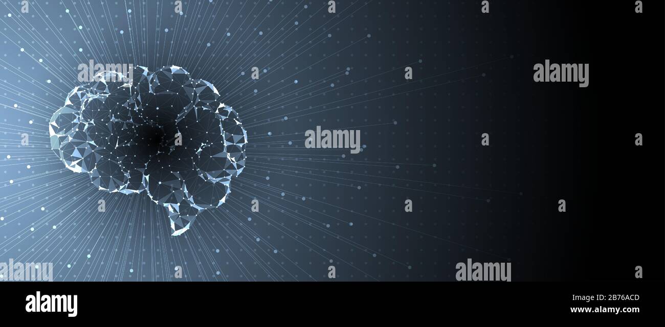 Conceptual technology illustration of artificial intelligence. Abstract ...