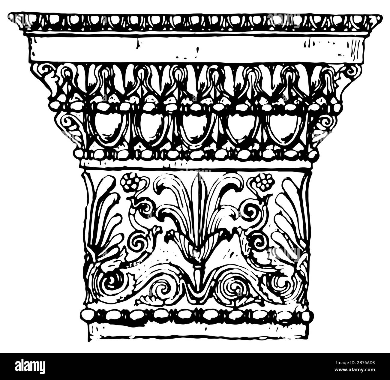 Anta-Cap, more, less decorated, artistic, order, vintage line drawing ...