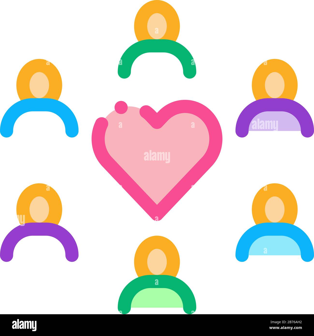 Human Group Love Icon Vector Outline Illustration Stock Vector Image ...