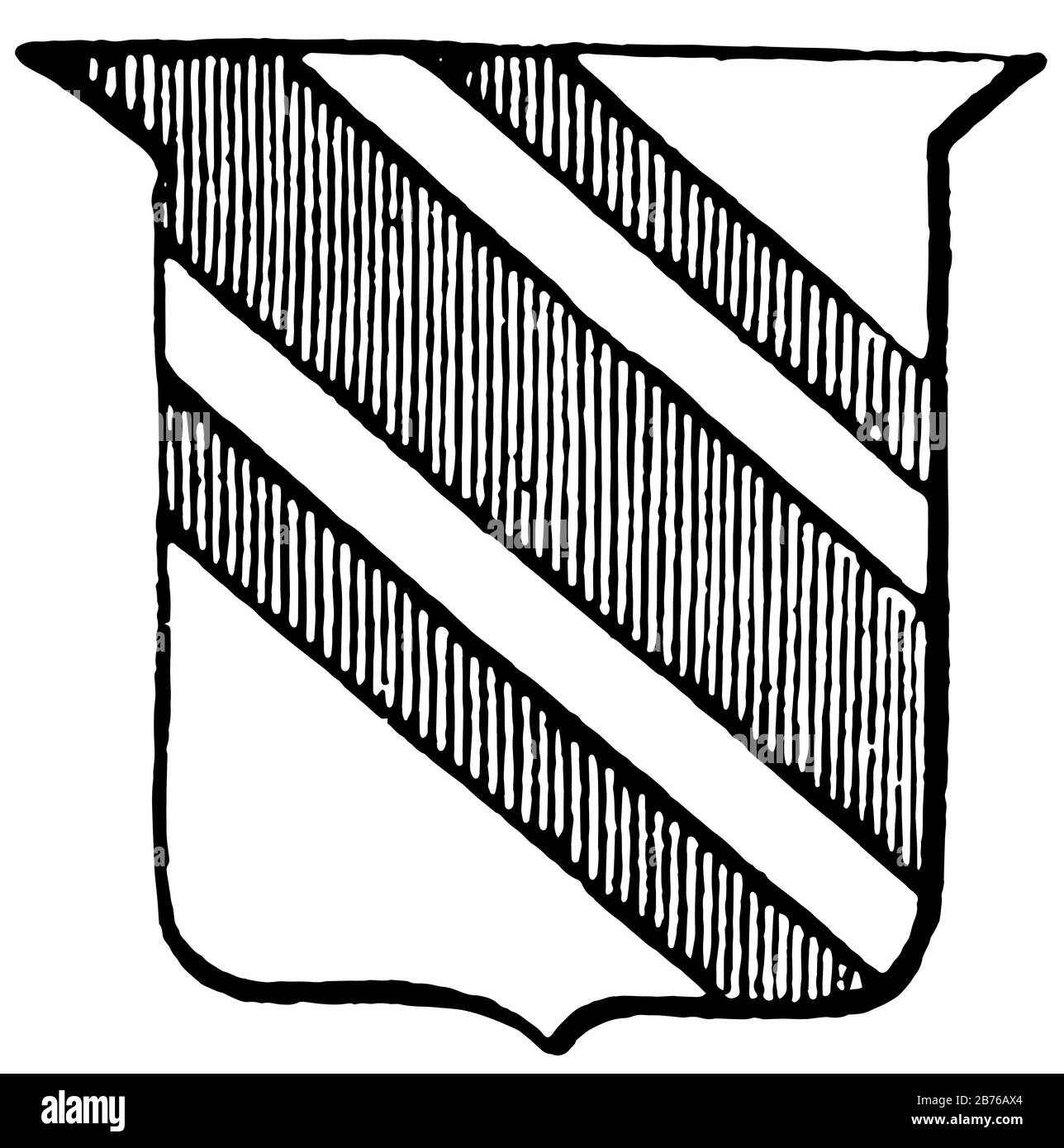 Heraldry Bendlet have line pattern in three part, vintage line drawing ...