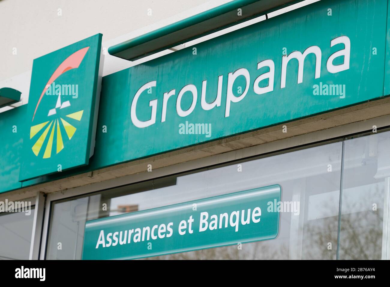 Bordeaux , Aquitaine / France - 01 15 2020 : Groupama logo shop sign ...