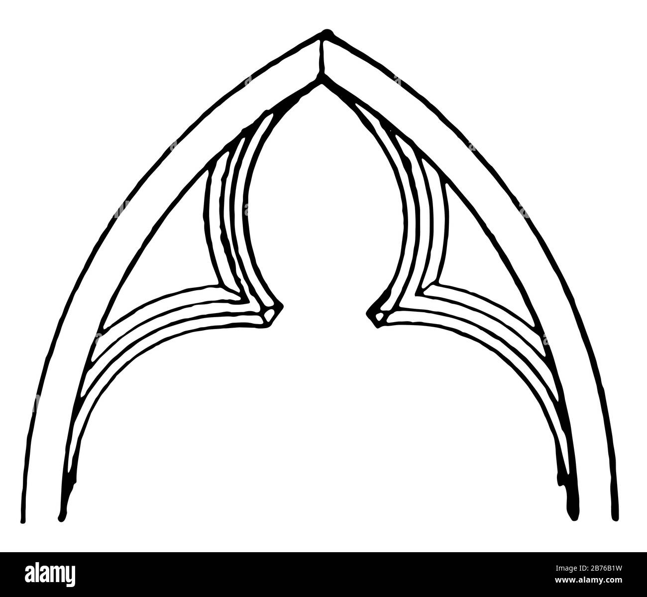 Cusps, Soffit, formed as a ceiling, directly from suffictus, suffixus ...