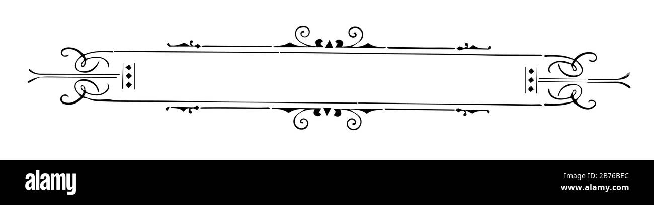 Calligraphic banner is a curved banner, its is can be a flag, vintage ...