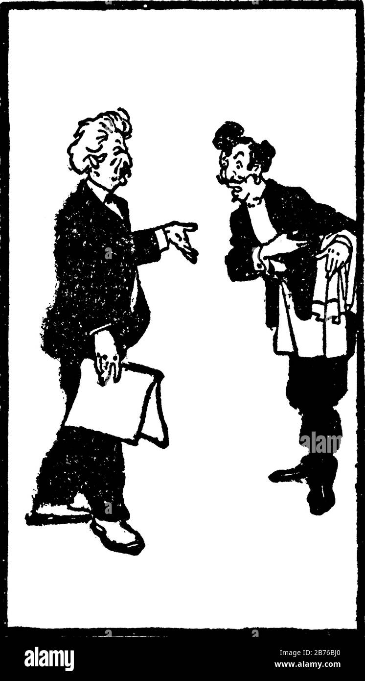 Mark Twain Speaking Italian, this scene shows two men are talking and ...