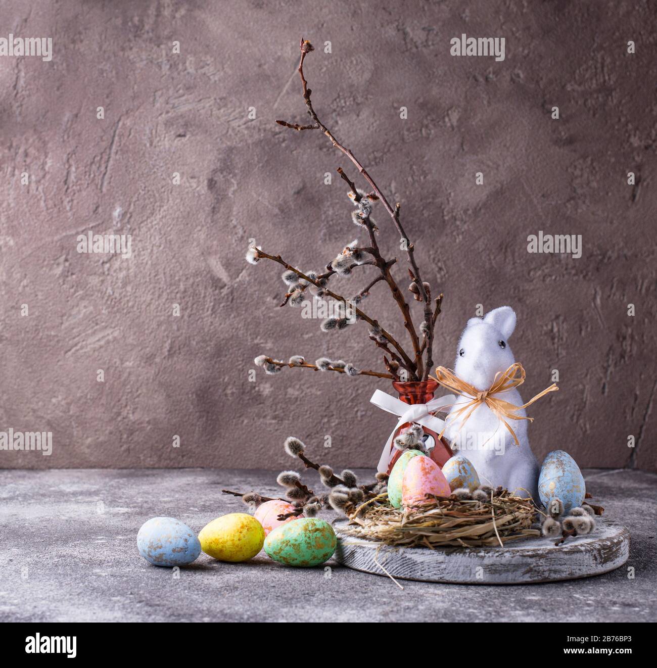 Easter background with color decorative egg Stock Photo - Alamy