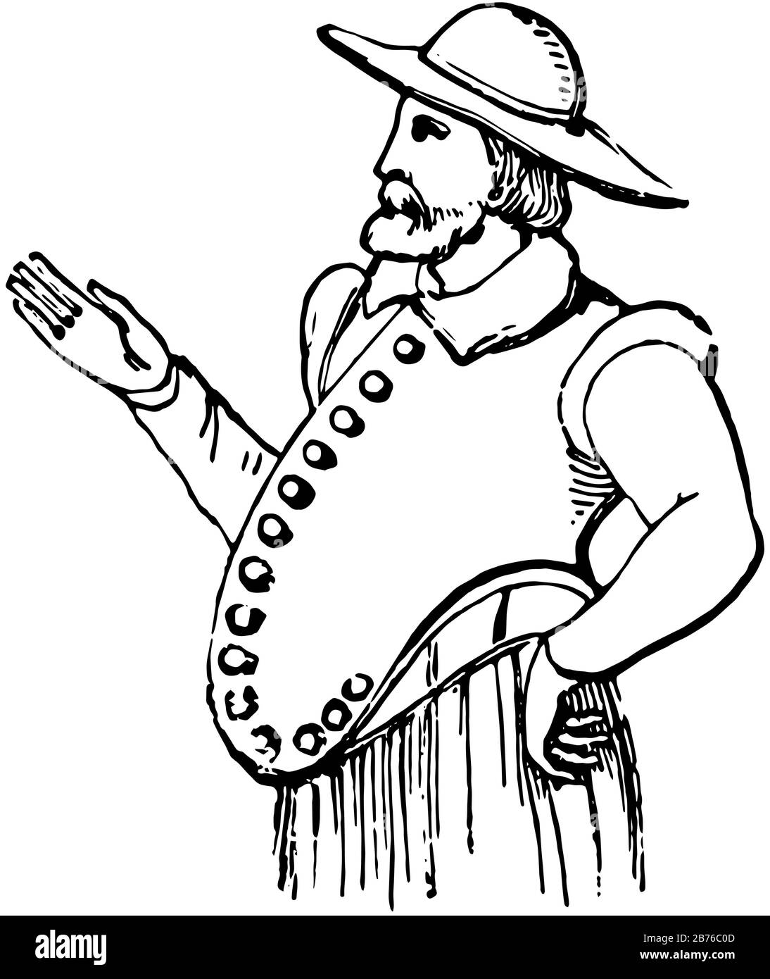 Doublet are about the middle of the seventeenth century, vintage line ...