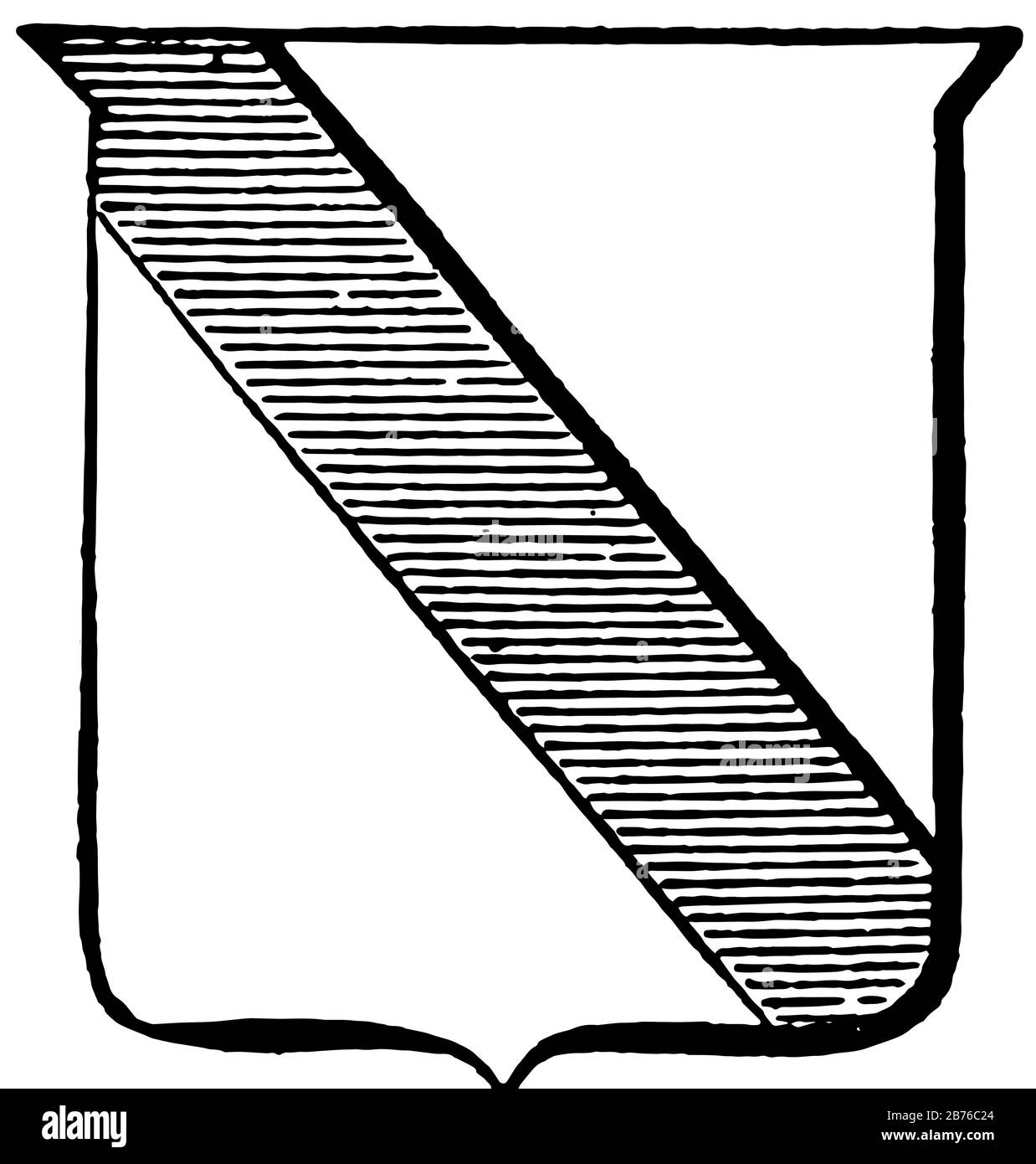 Heraldry Bend are slanted stripe on shield, vintage line drawing or ...