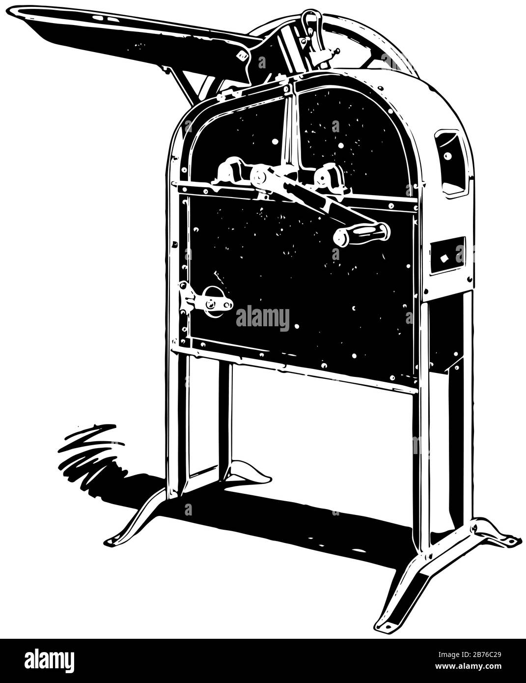 This illustration represents Corn Sheller which is a machine that ...