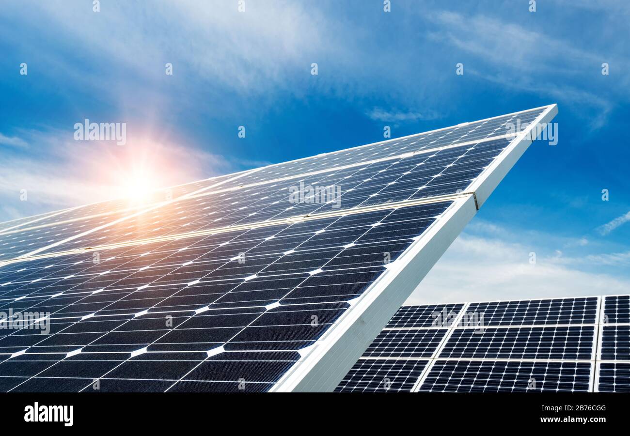 Solar panel, photovoltaic, alternative electricity source - concept of ...