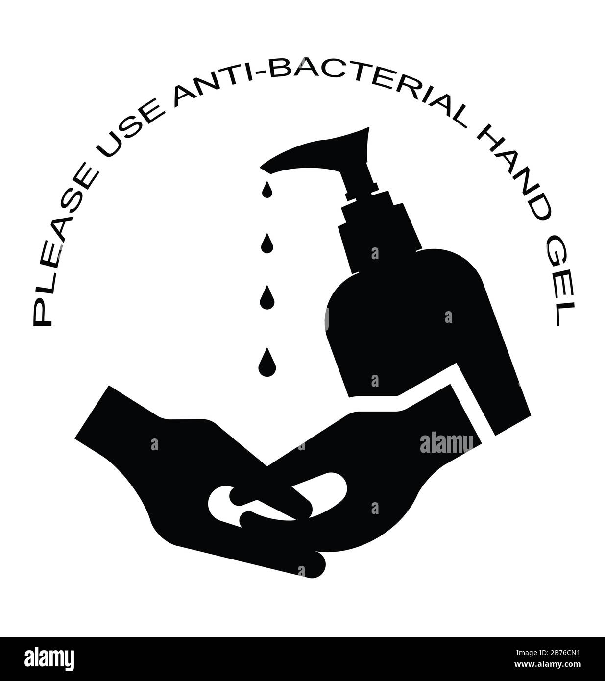 Please use anti bacterial hand gel sign isolated on white background ...