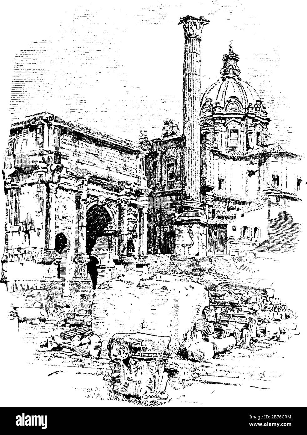 Arch of Severus, Column of Phocas, Rome, Italian Buildings and ...