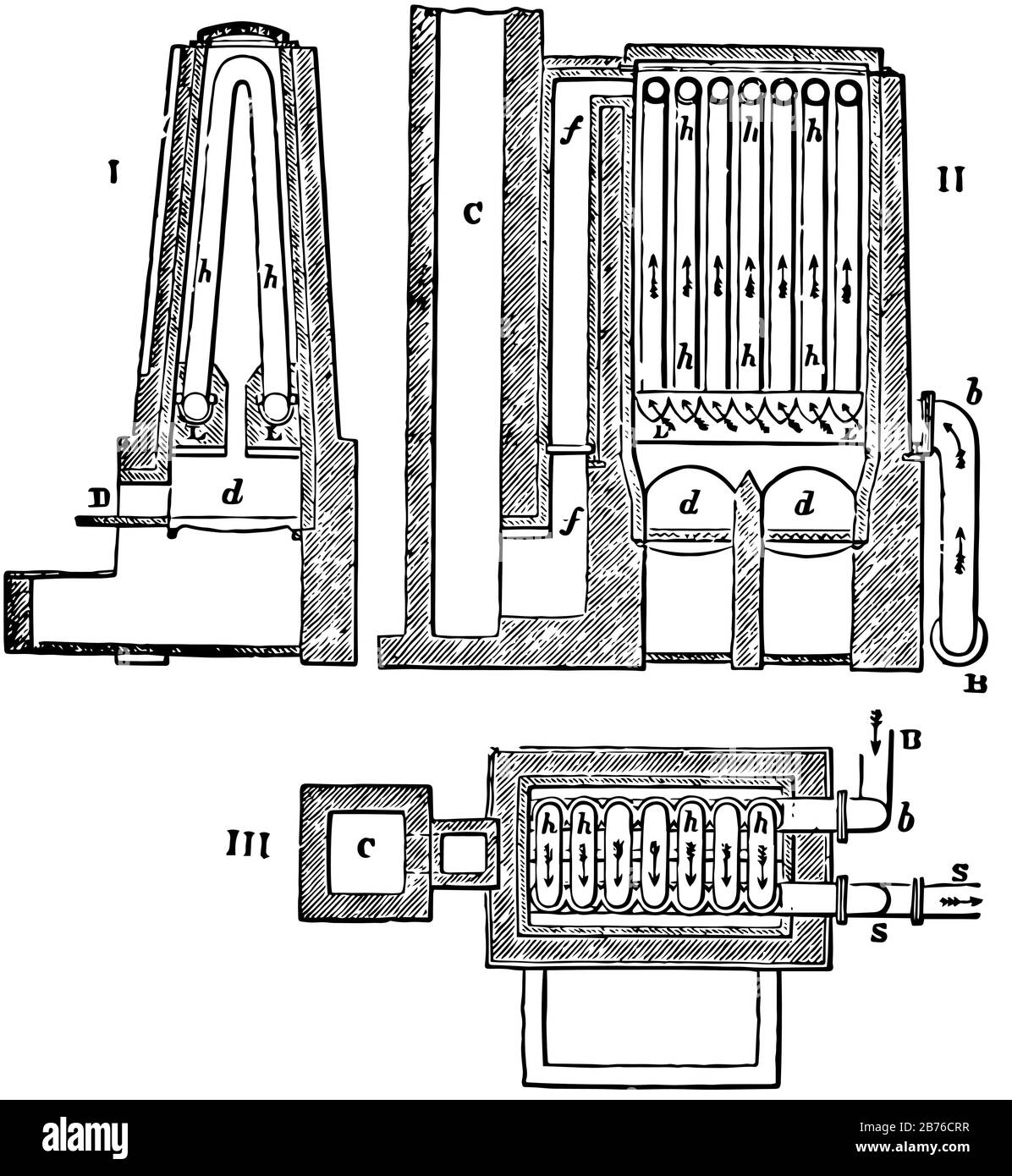 This illustration represents Calder Pipe Stove, vintage line drawing or ...