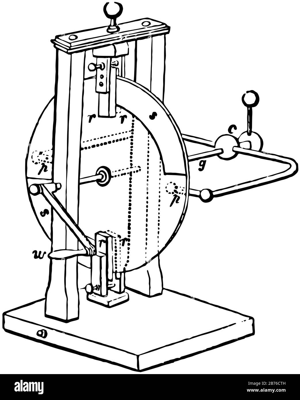 This illustration represents function of Electrical Machine, vintage ...