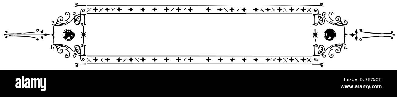 Ornate banner have plus and cross symbol of top and bottom of the ...