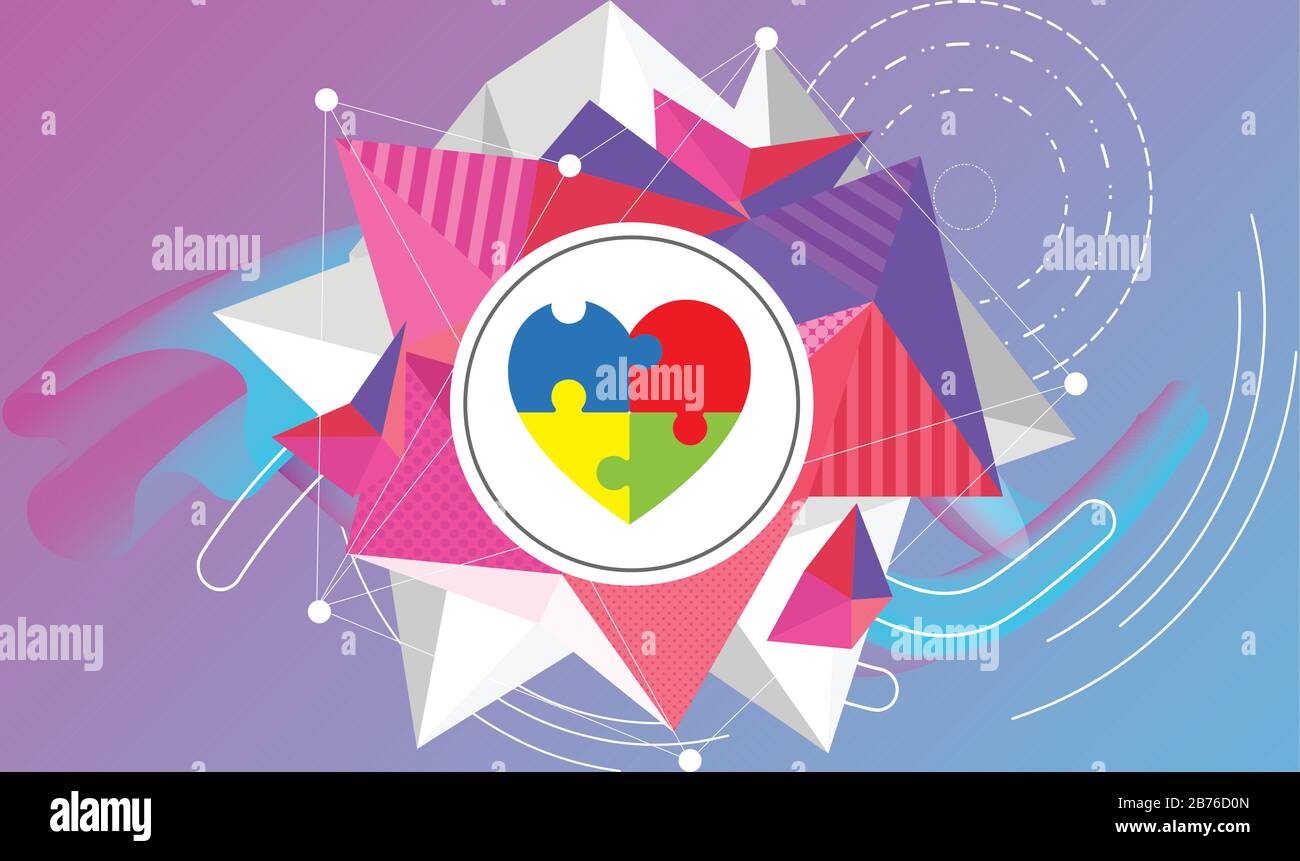 puzzle heart on stars background Stock Vector Image & Art - Alamy