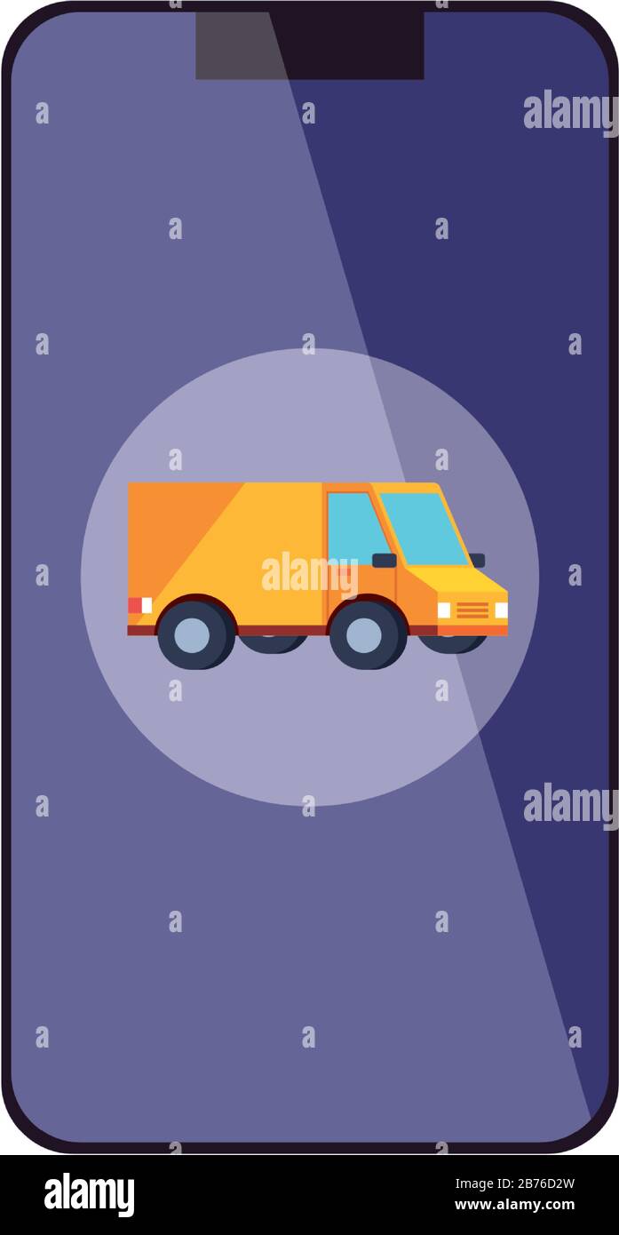 smartphone with logistic service app Stock Vector Image & Art - Alamy
