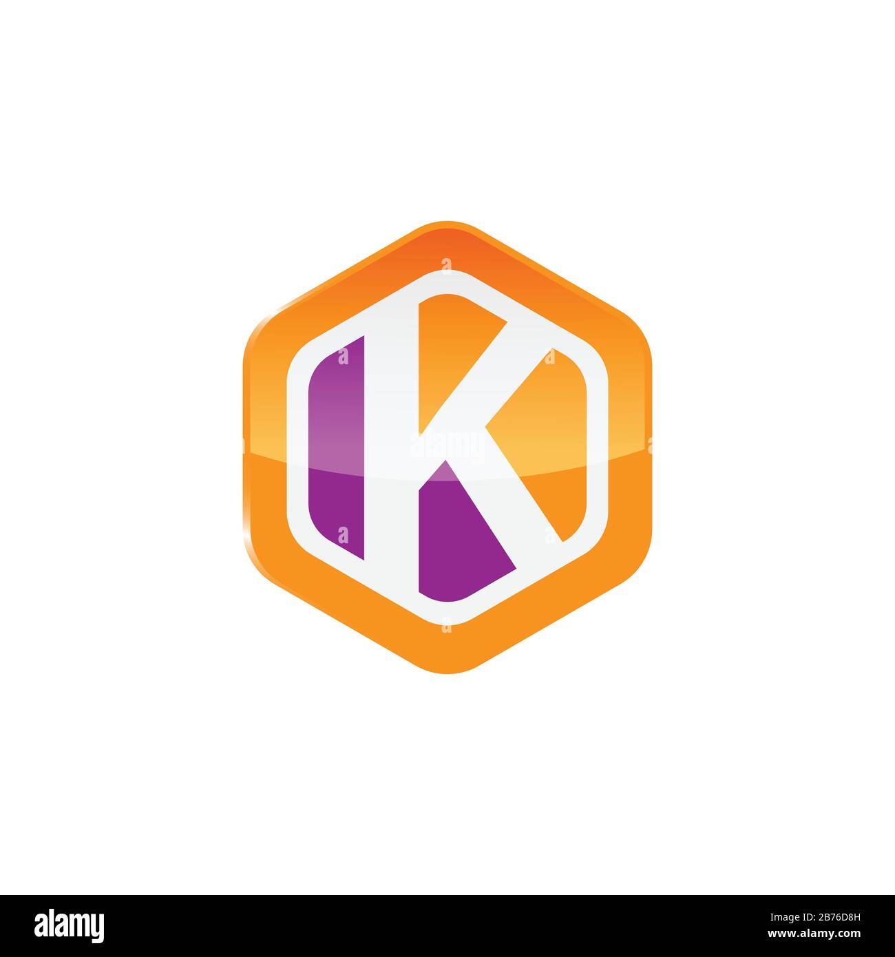 Hexagon letter K logo icon design template Colorful vector image Stock ...