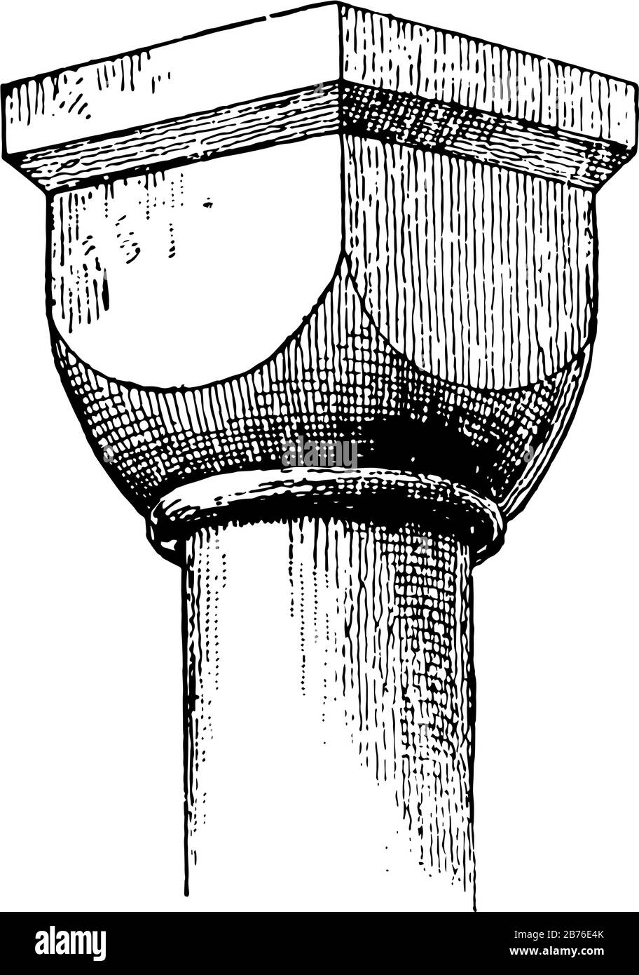 Cushion Capital, weight, entablature, cushion, vintage line drawing or ...