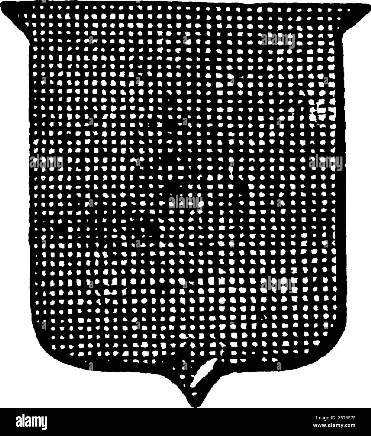 Sable are black represented on a shield, vintage line drawing or ...