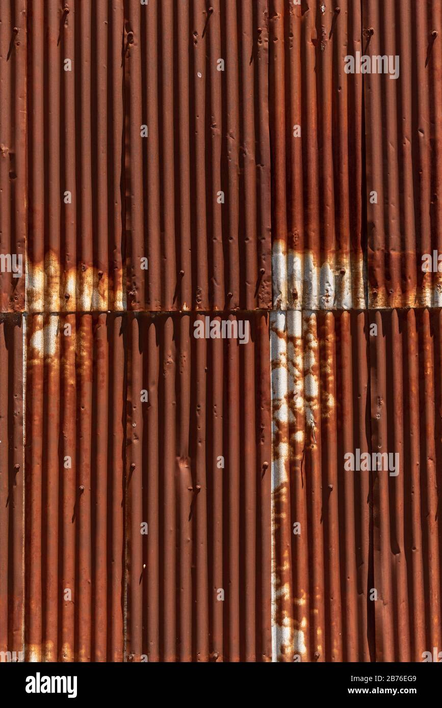 texture sheet of metal corrugated rusted color Stock Photo - Alamy