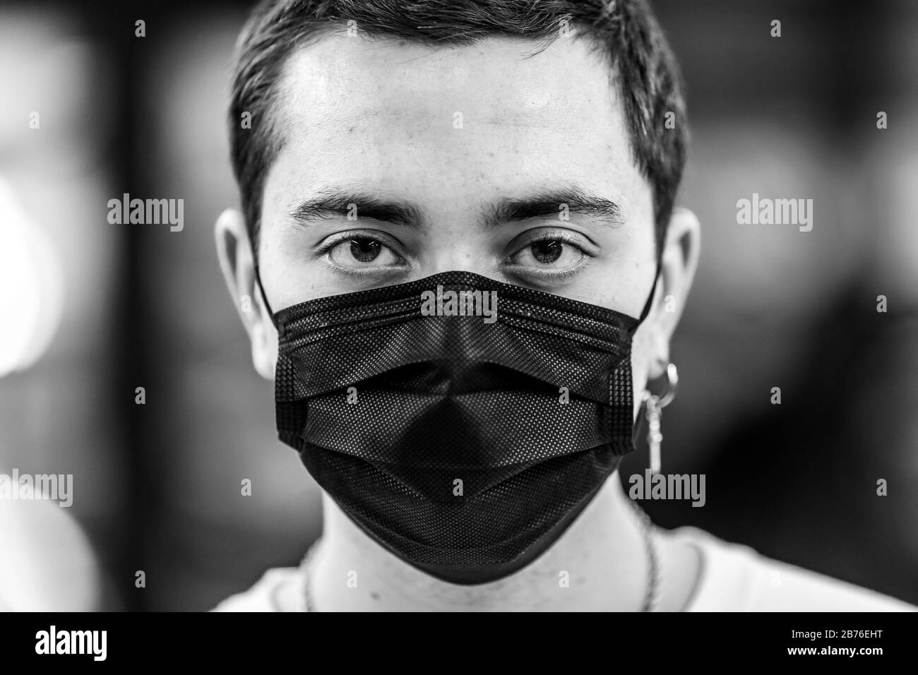 Man and mask Black and White Stock Photos & Images - Alamy
