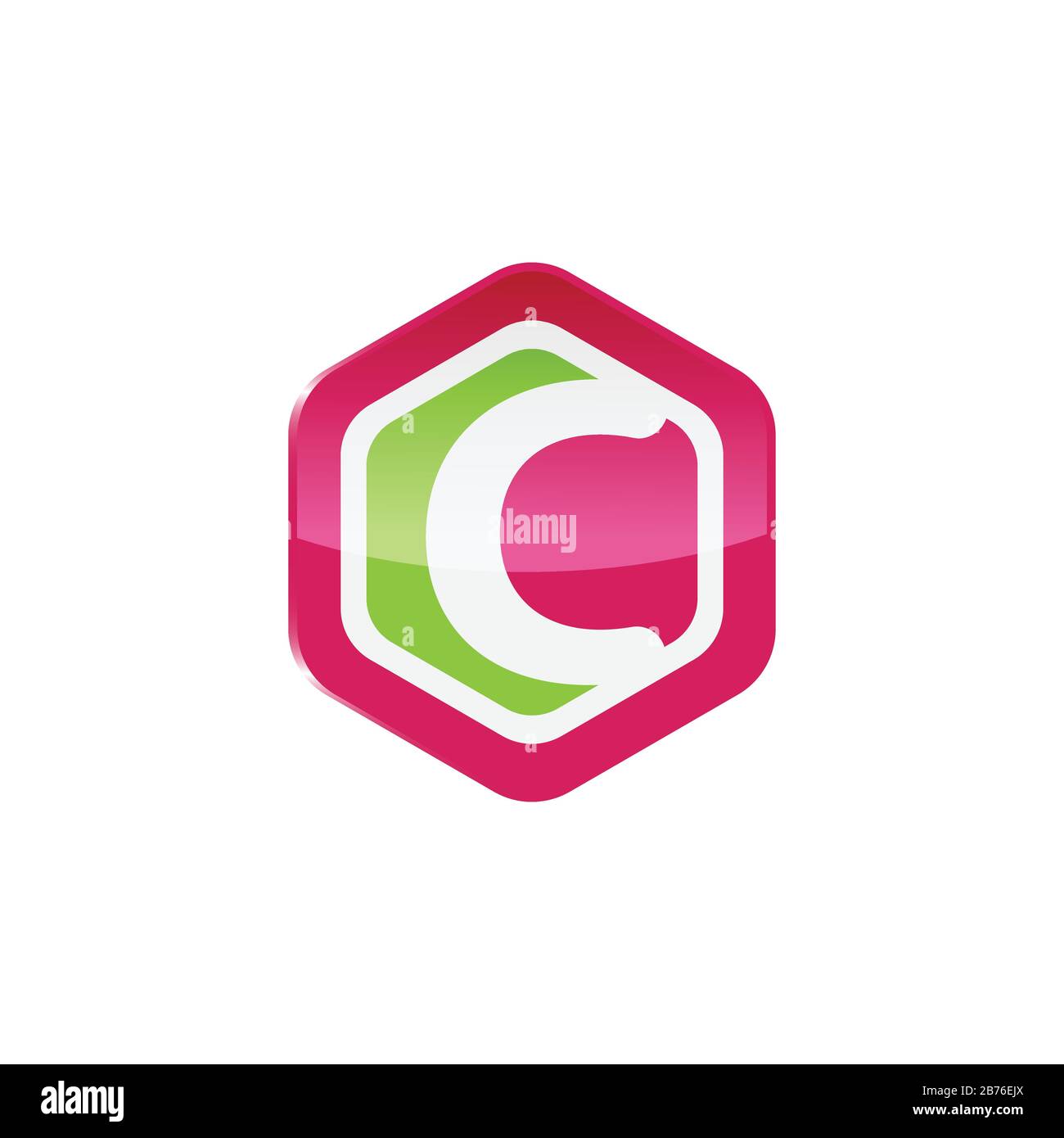 Hexagon letter C logo icon design template Colorful vector image Stock ...