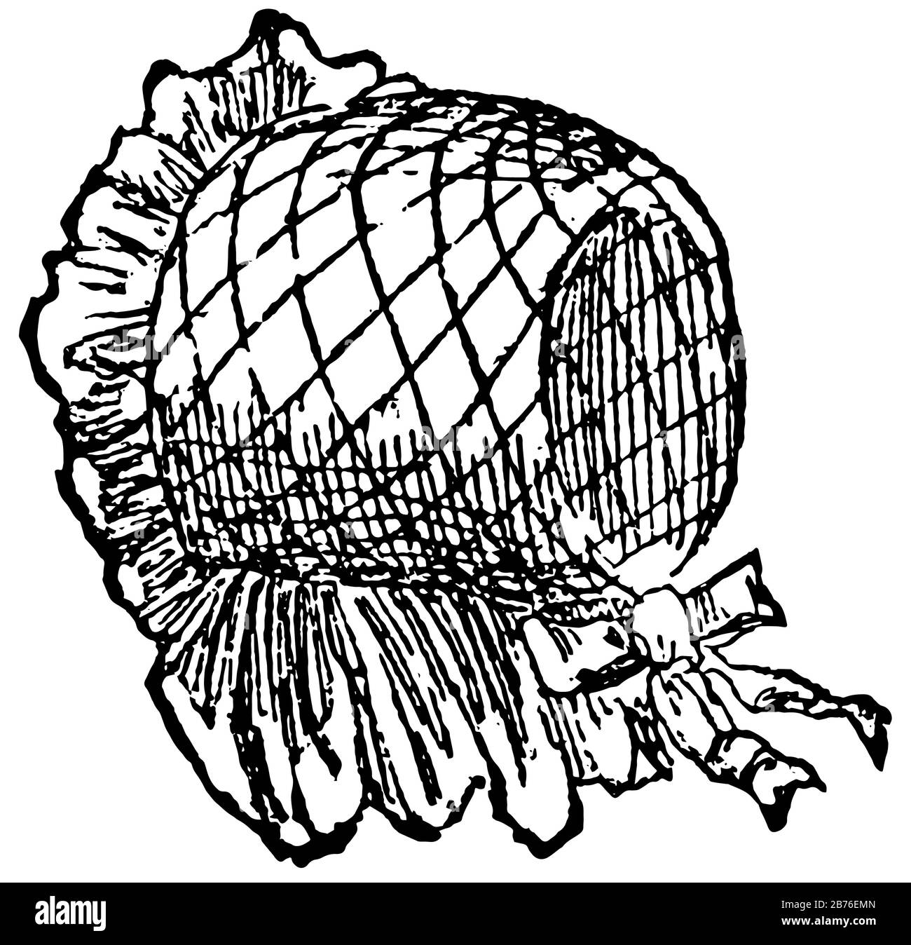 Hood is a covering for the head, vintage line drawing or engraving ...