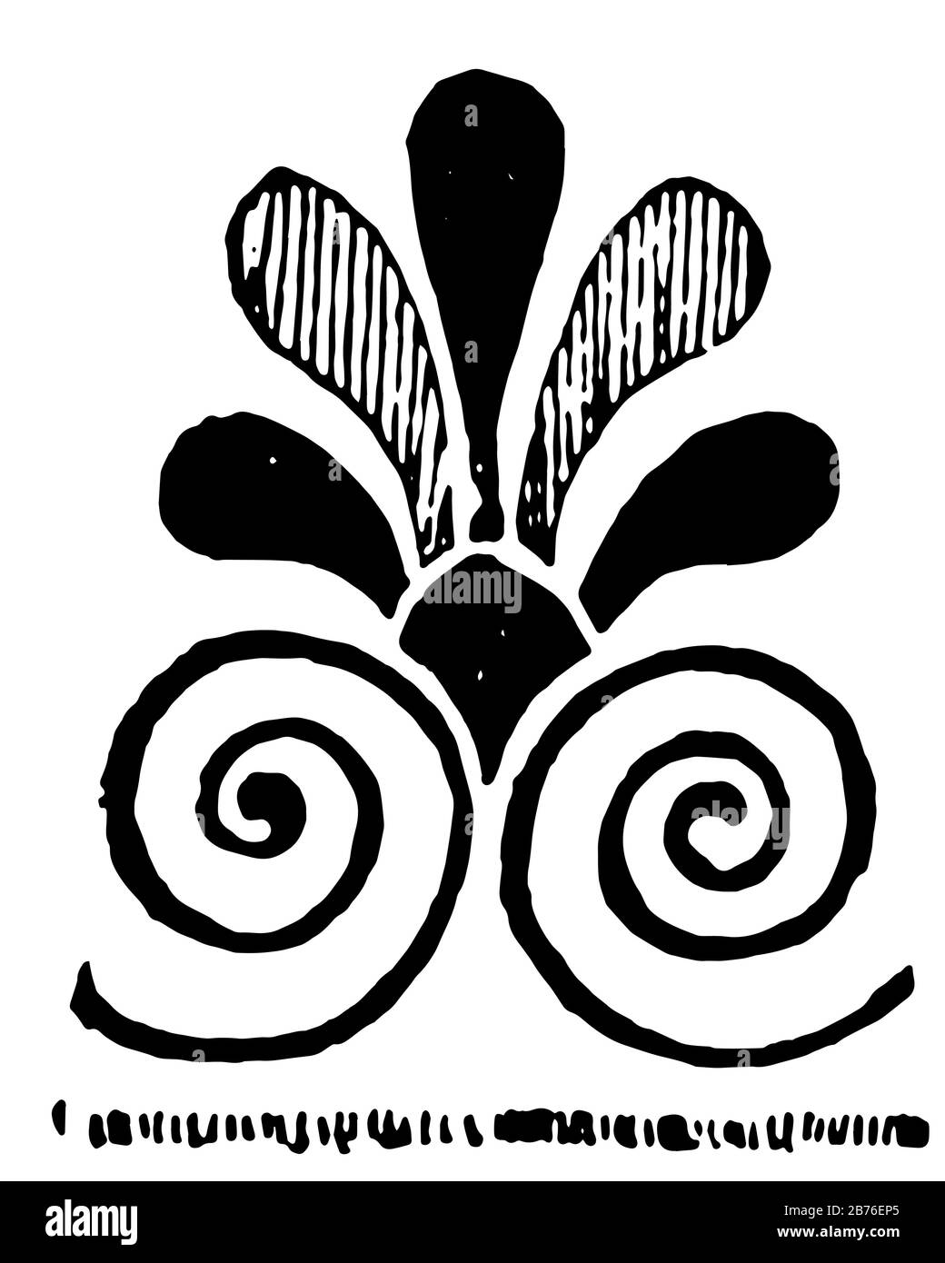 Anthemion Motive is a Greek pattern, vintage line drawing or engraving ...