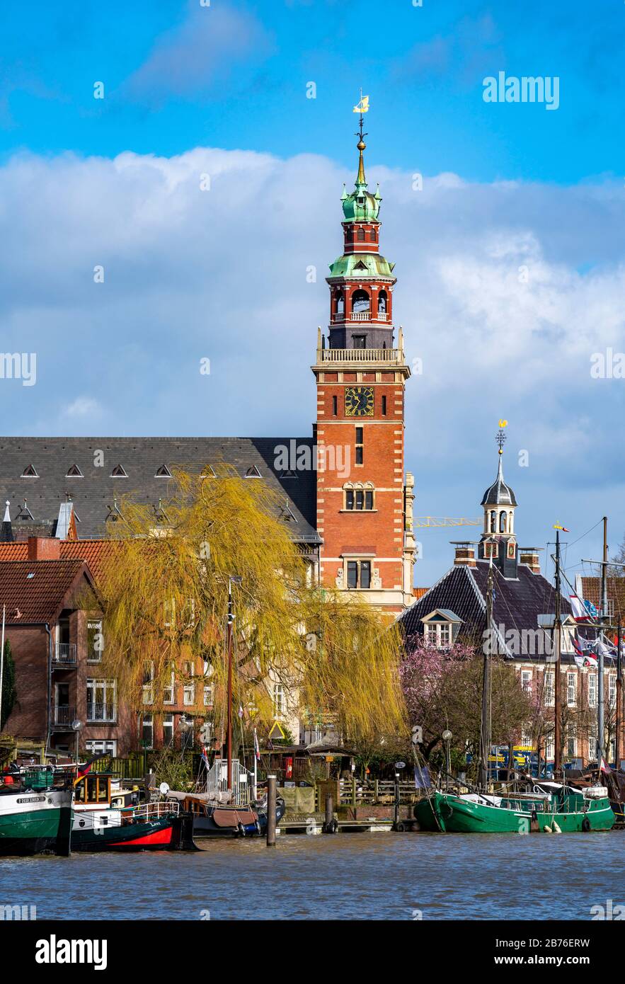 Skyline of the old town, at the Leda, town hall, museum harbour, old ...