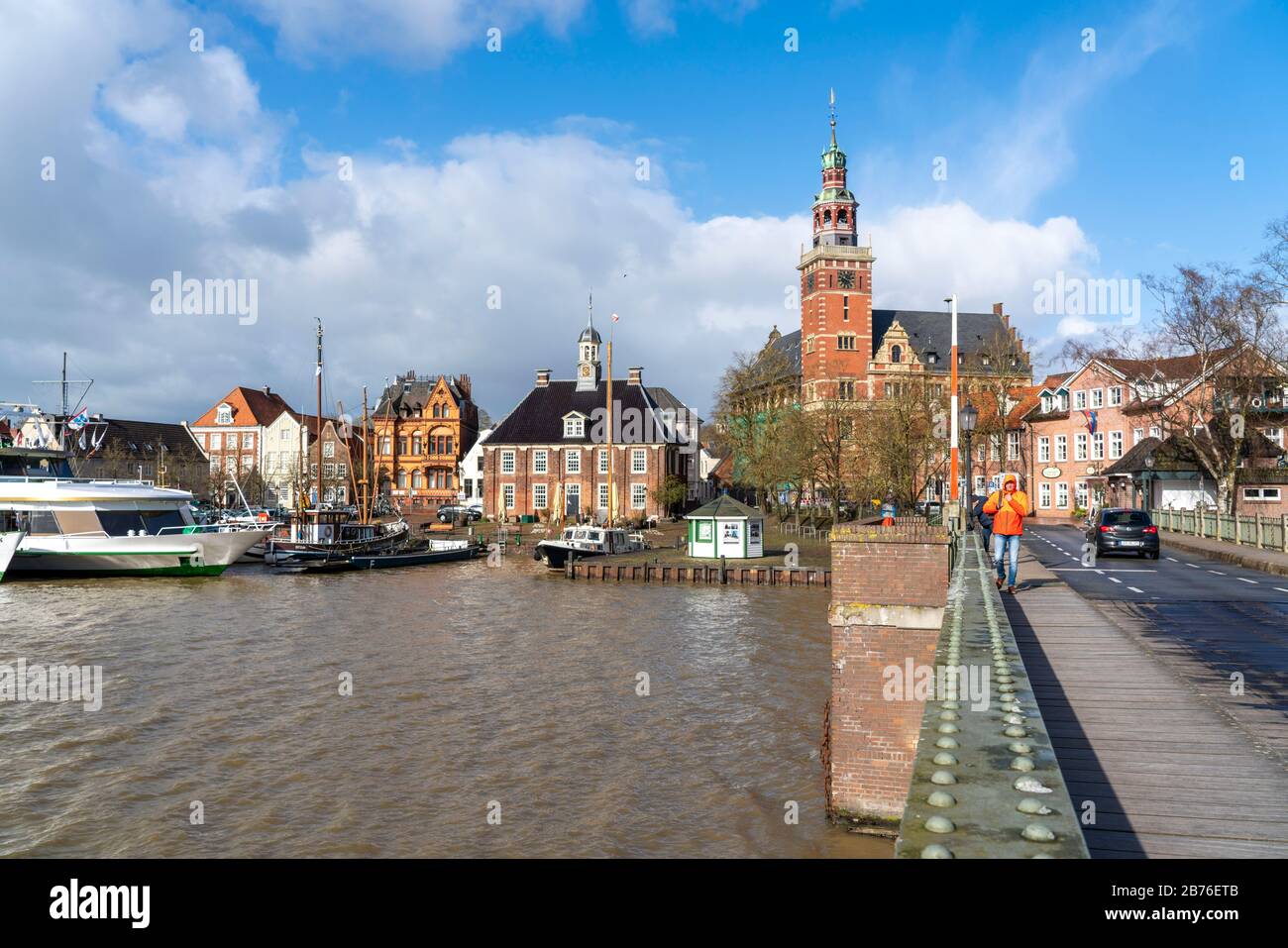 Skyline of the old town, at the Leda, town hall, museum harbour, old ...