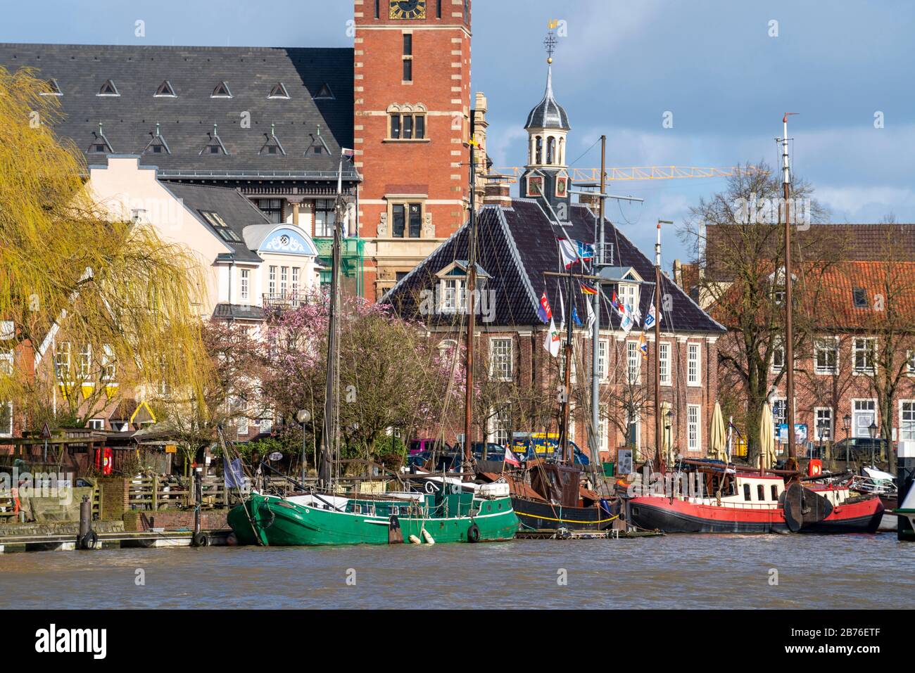 Skyline of the old town, at the Leda, town hall, museum harbour, old ...