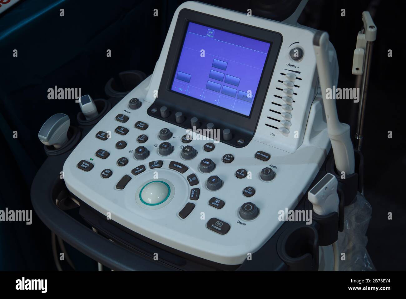 Modern ultrasound machines in clinic laboratory of sonography ...