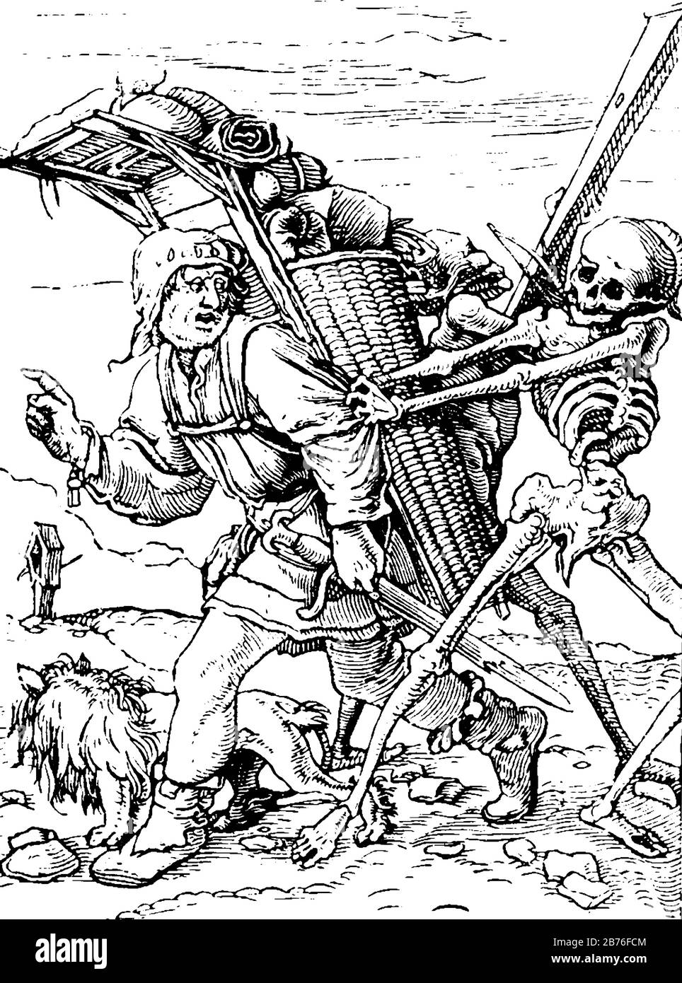 The Pedlar are from the Dance of Death, vintage line drawing or ...