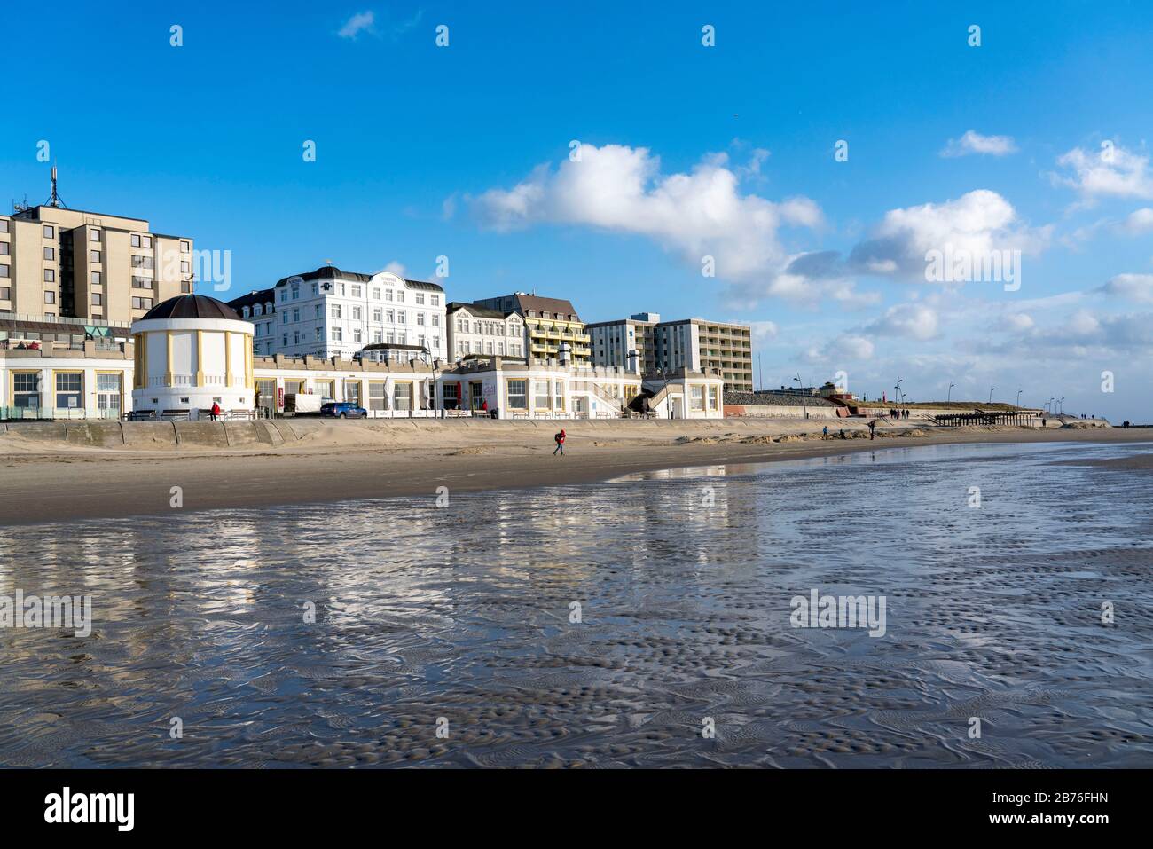 Skyline of the North Sea island of Borkum, East Frisia, Lower Saxony ...