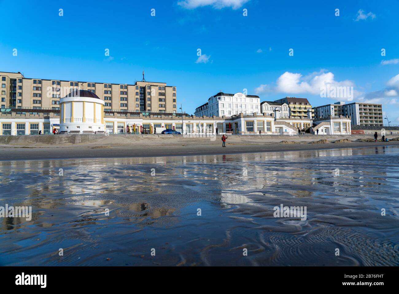 Skyline of the North Sea island of Borkum, East Frisia, Lower Saxony ...