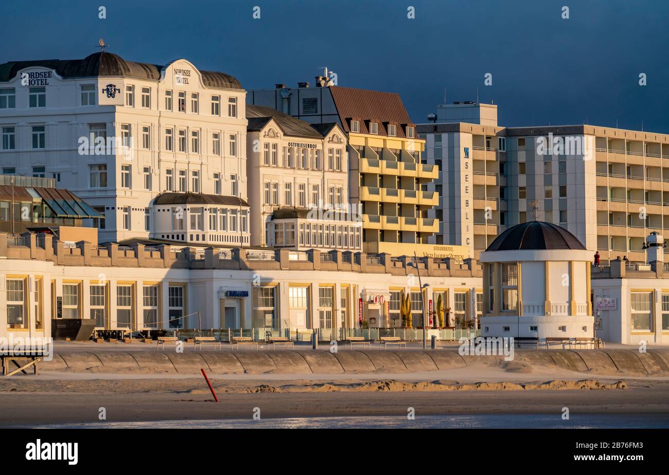 Skyline of the North Sea island of Borkum, East Frisia, Lower Saxony ...