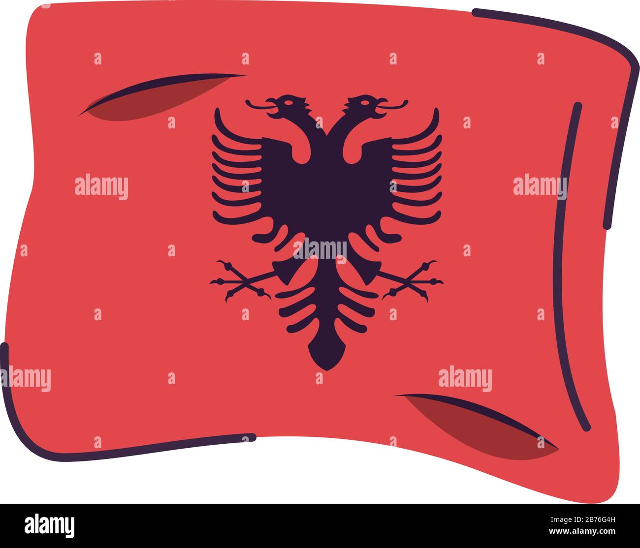 Albania flag waving Stock Vector Images - Alamy